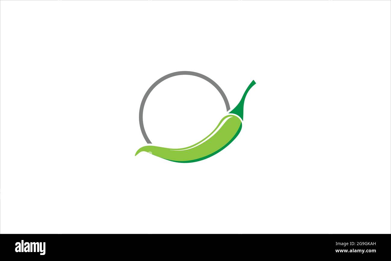 green Chili Symbol in circle Vector Icon Illustration minimalist design ...