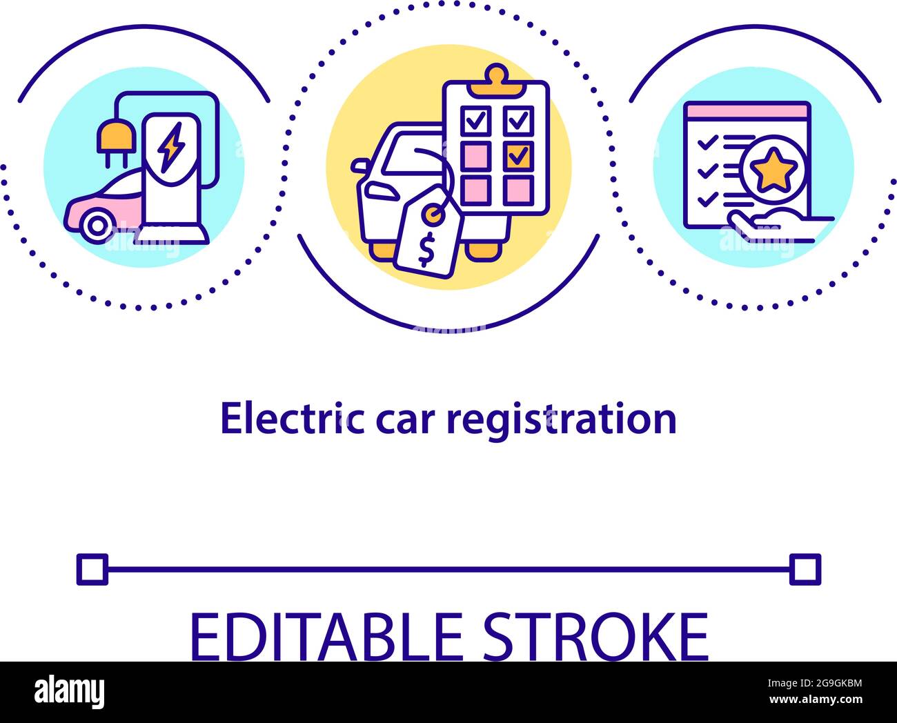Electric car registration concept icon Stock Vector Image & Art - Alamy