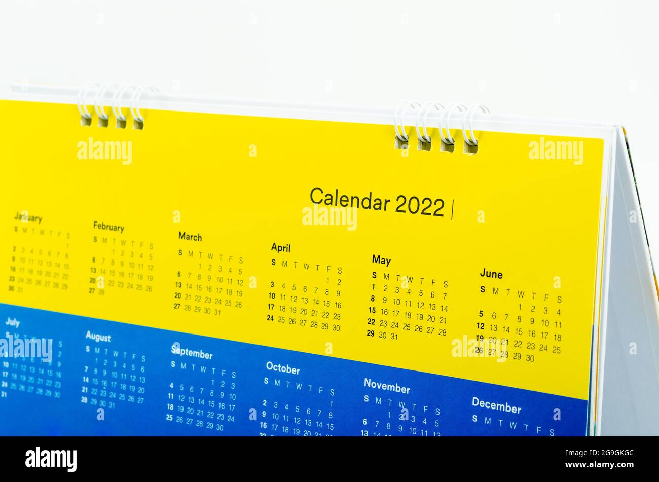 Close-up dates on calendar page 2022 on white background Stock Photo ...