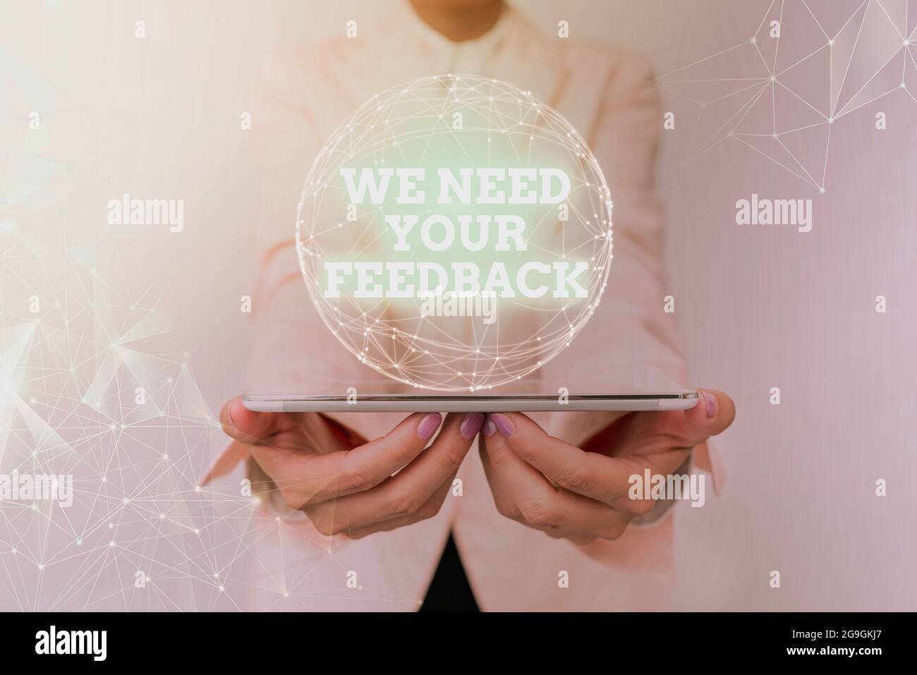 Hand writing sign We Need Your Feedback. Internet Concept Give us your ...