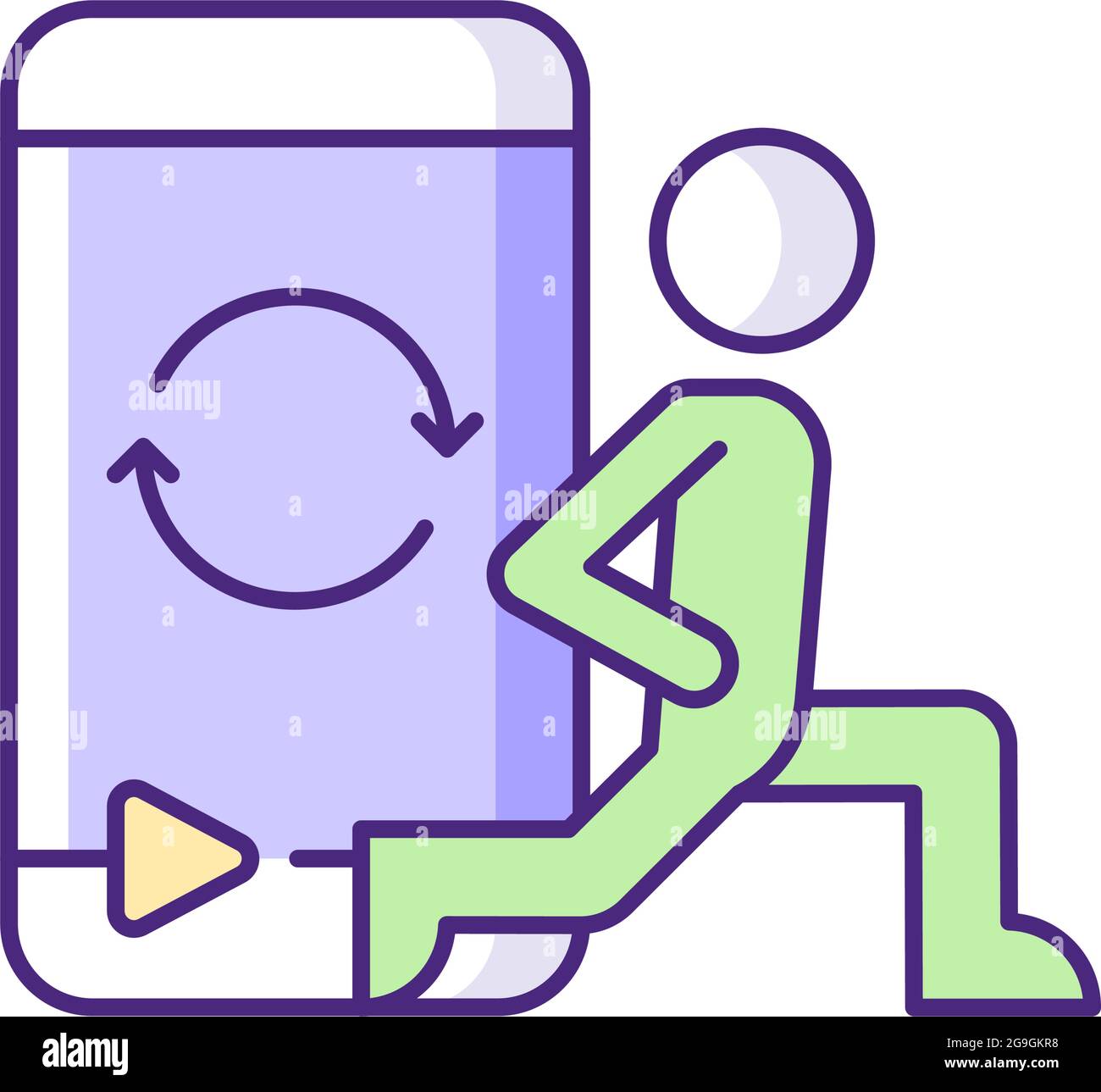 Online fitness circuit training RGB color icon Stock Vector Image & Art ...