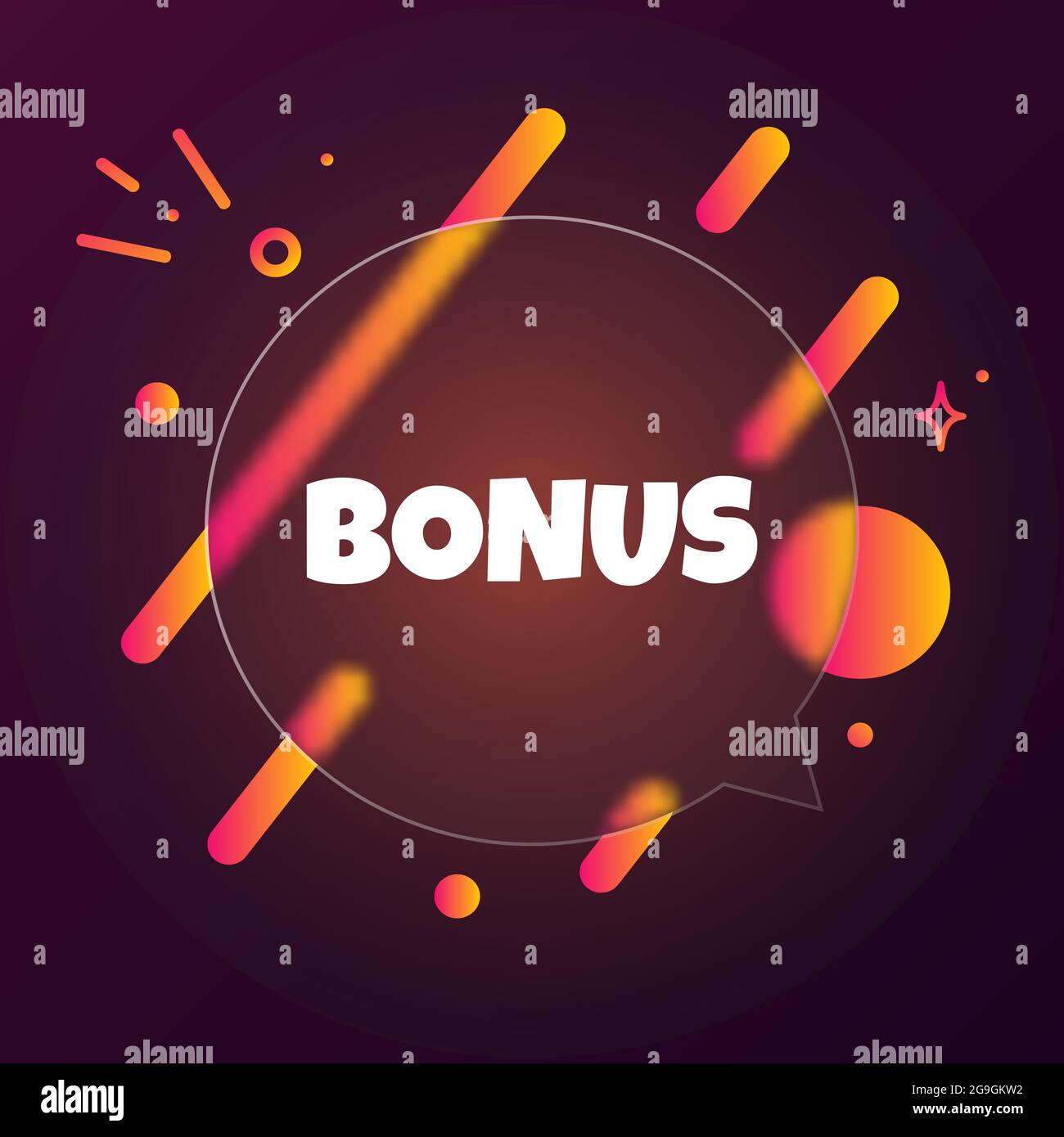 Bonus. Speech bubble banner with Bonus text. Glassmorphism style. For ...