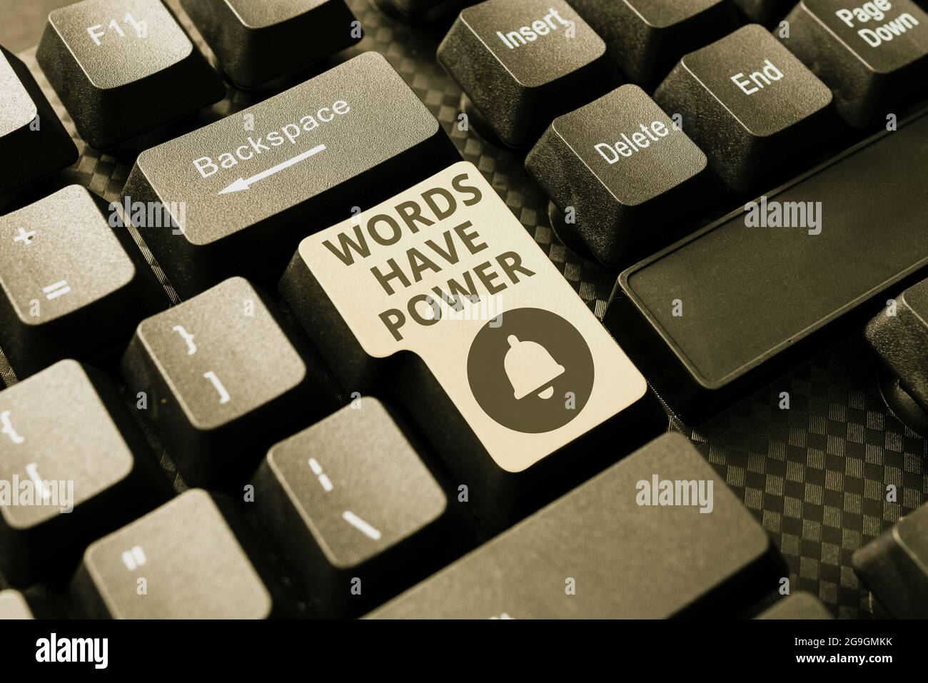 Text caption presenting Words Have Power. Business approach essential ...