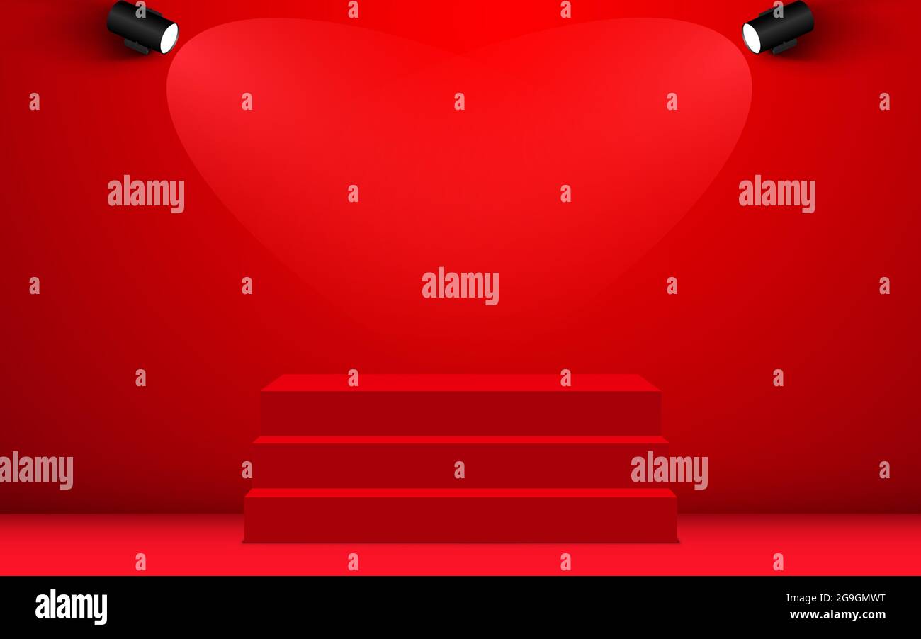 red podium with spotlight in the red room Stock Vector Image & Art - Alamy
