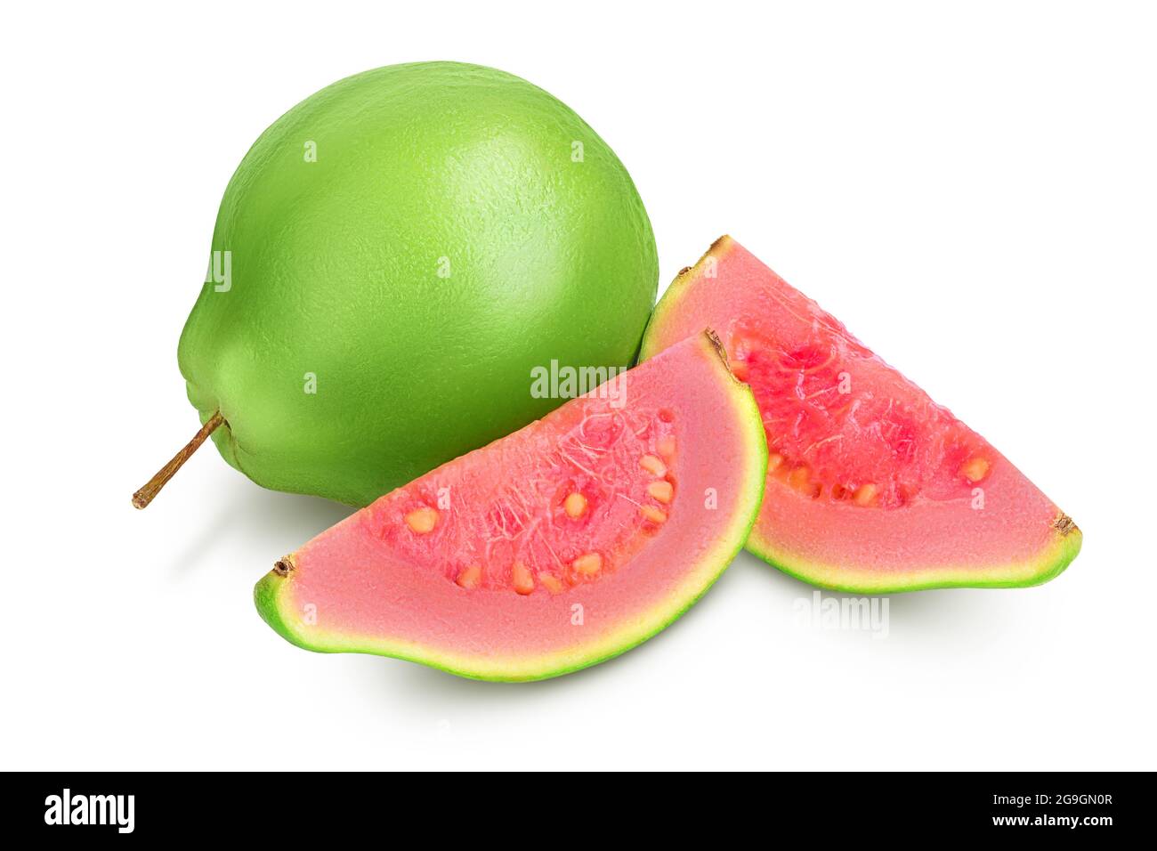 Guava fruit with slices isolated on white background with clipping path ...