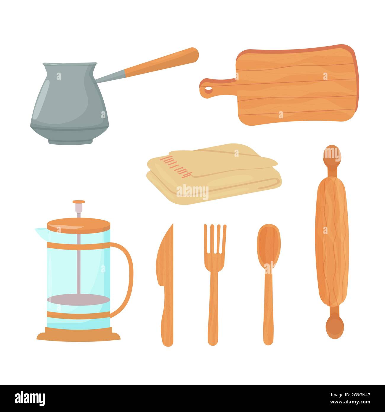 Kitchen zero waste set, collection of ecological elements isolated on ...