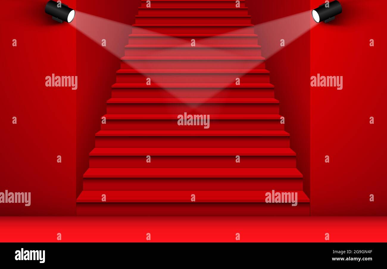 Red wall and staircase Stock Vector Images - Alamy