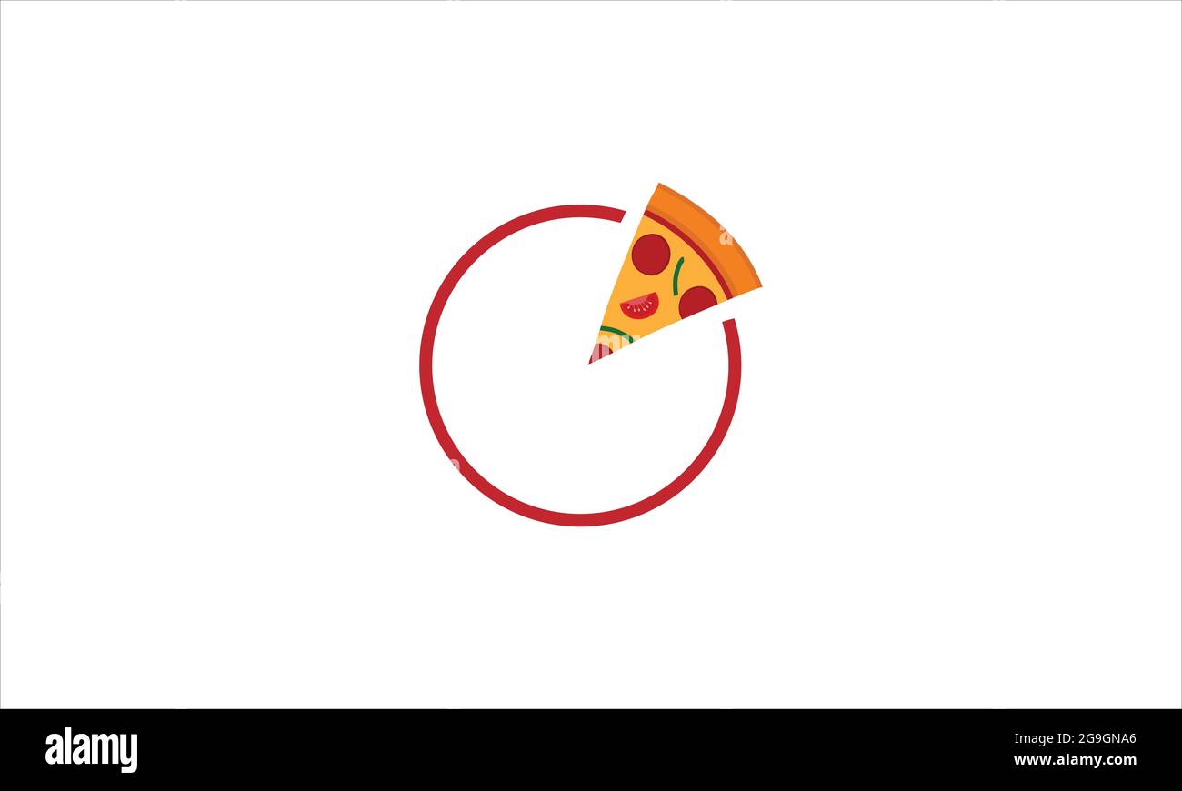 pizza piece slice icon logo design in circle vector illustration Stock ...