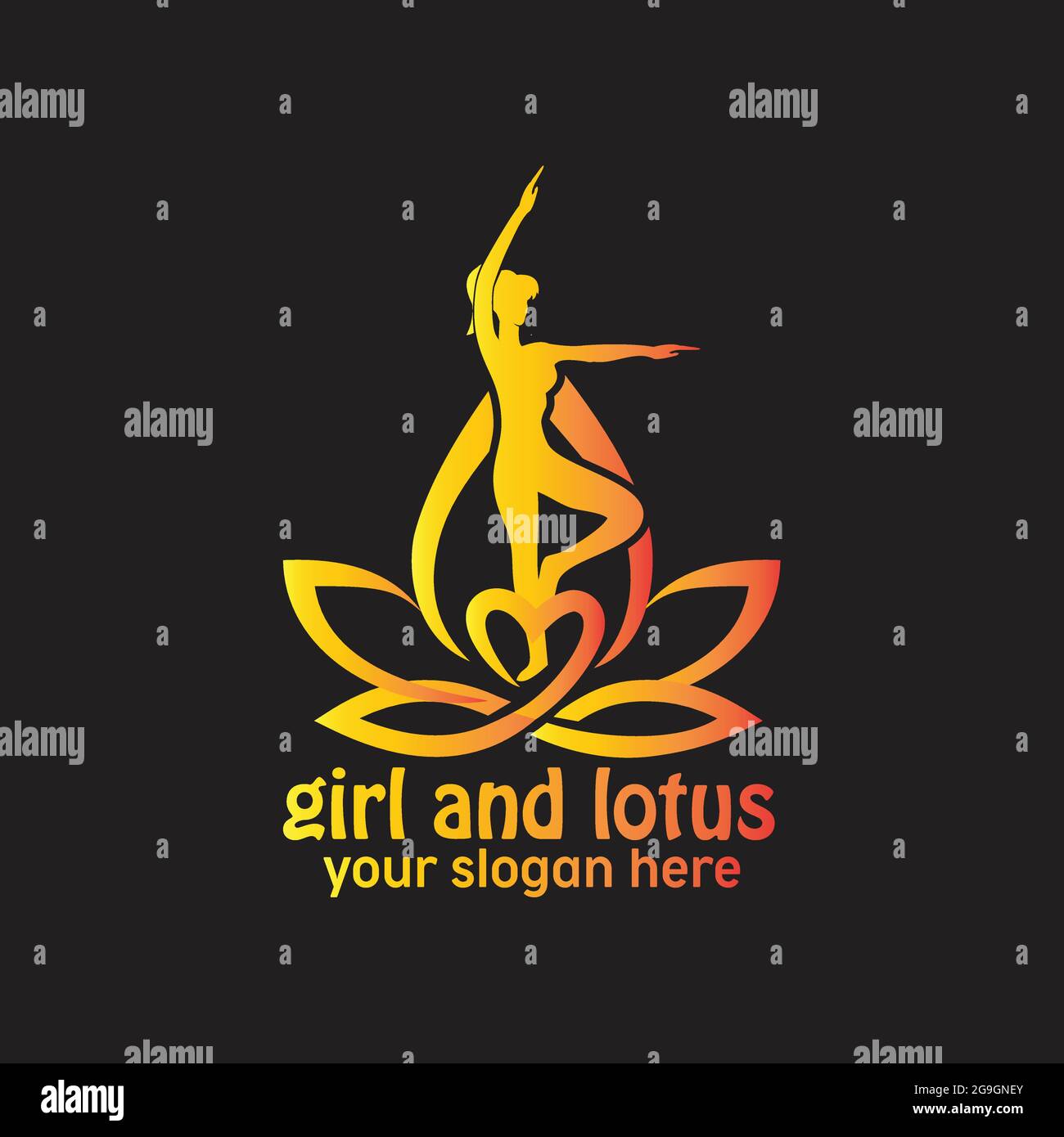 Yoga girl logo Stock Vector Images - Alamy