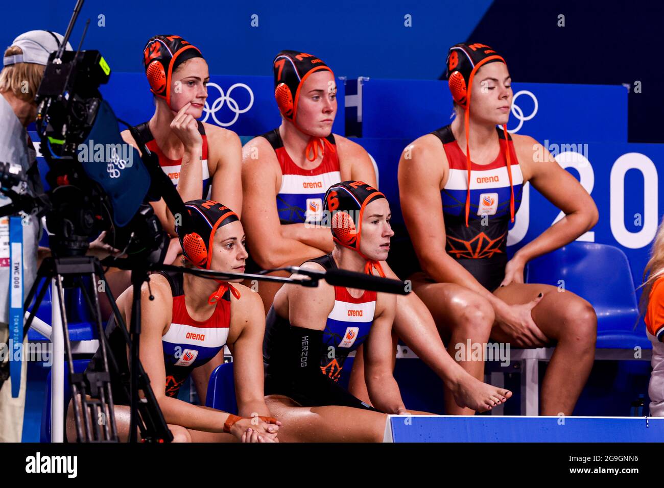 TOKYO, JAPAN - JULY 26: Team Netherlands looking dejected disappointed ...