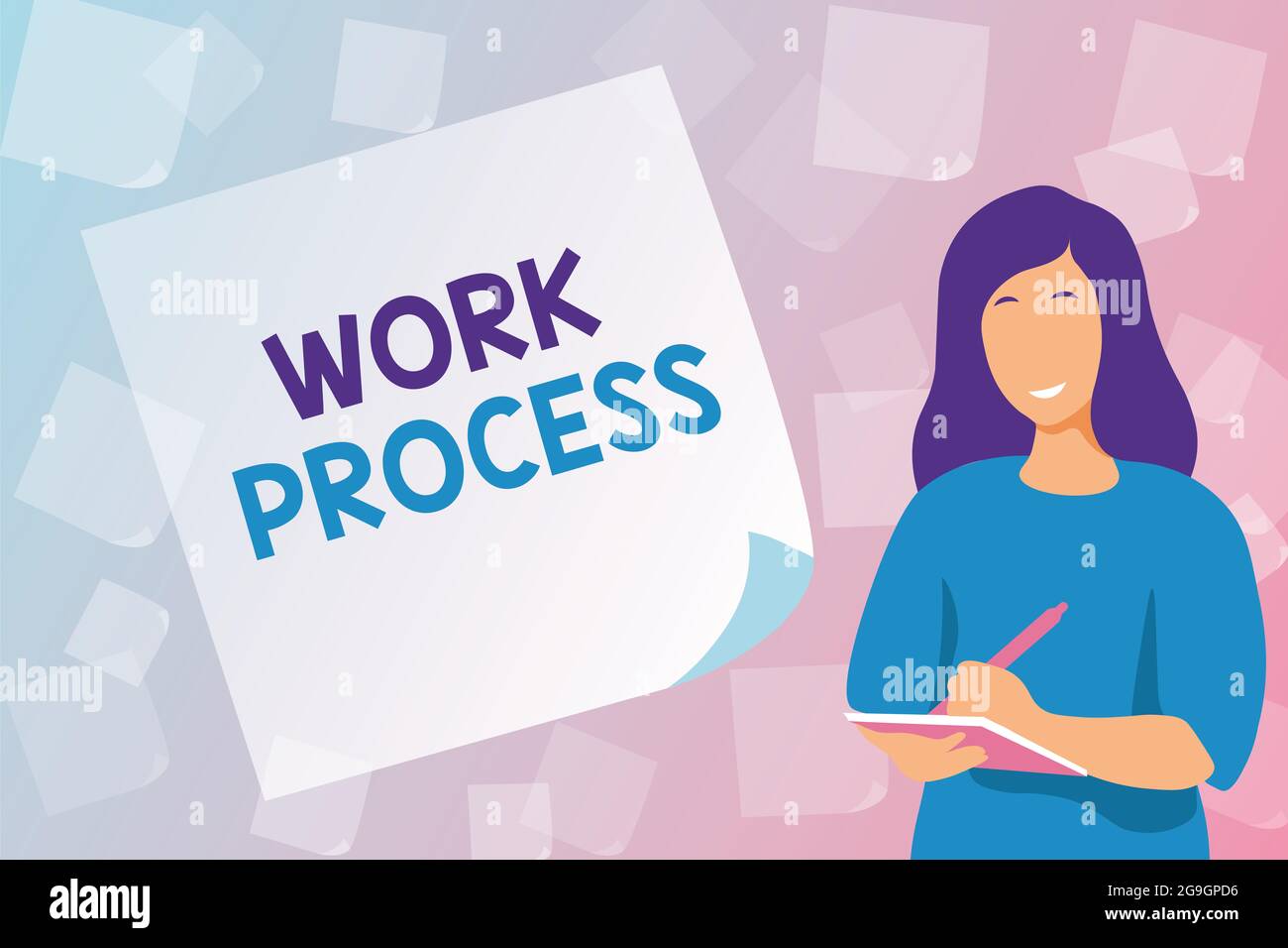 Text showing inspiration Work Process. Concept meaning Standard ...