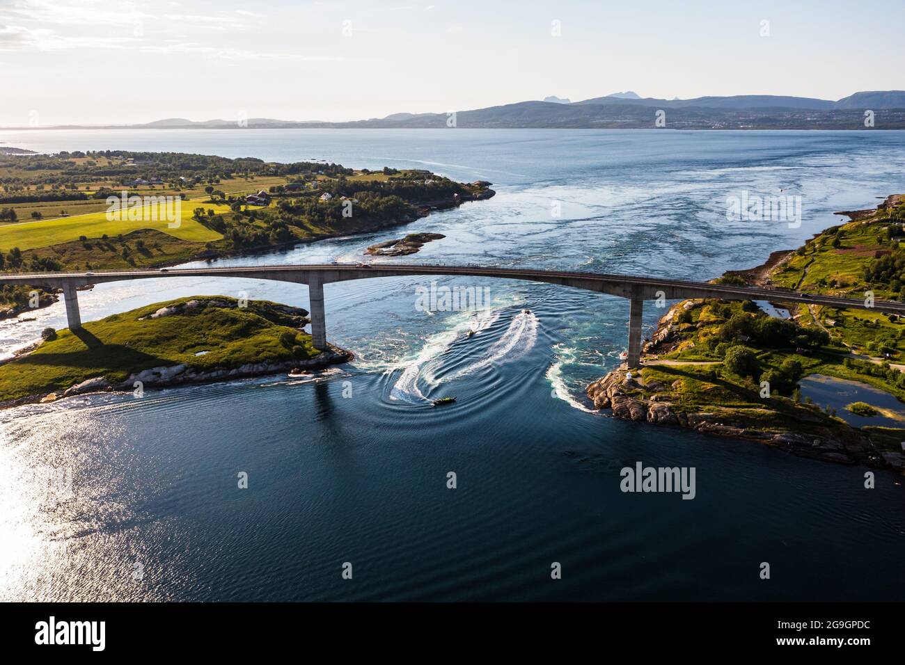 Aerial drone view boat driving hi-res stock photography and images - Alamy