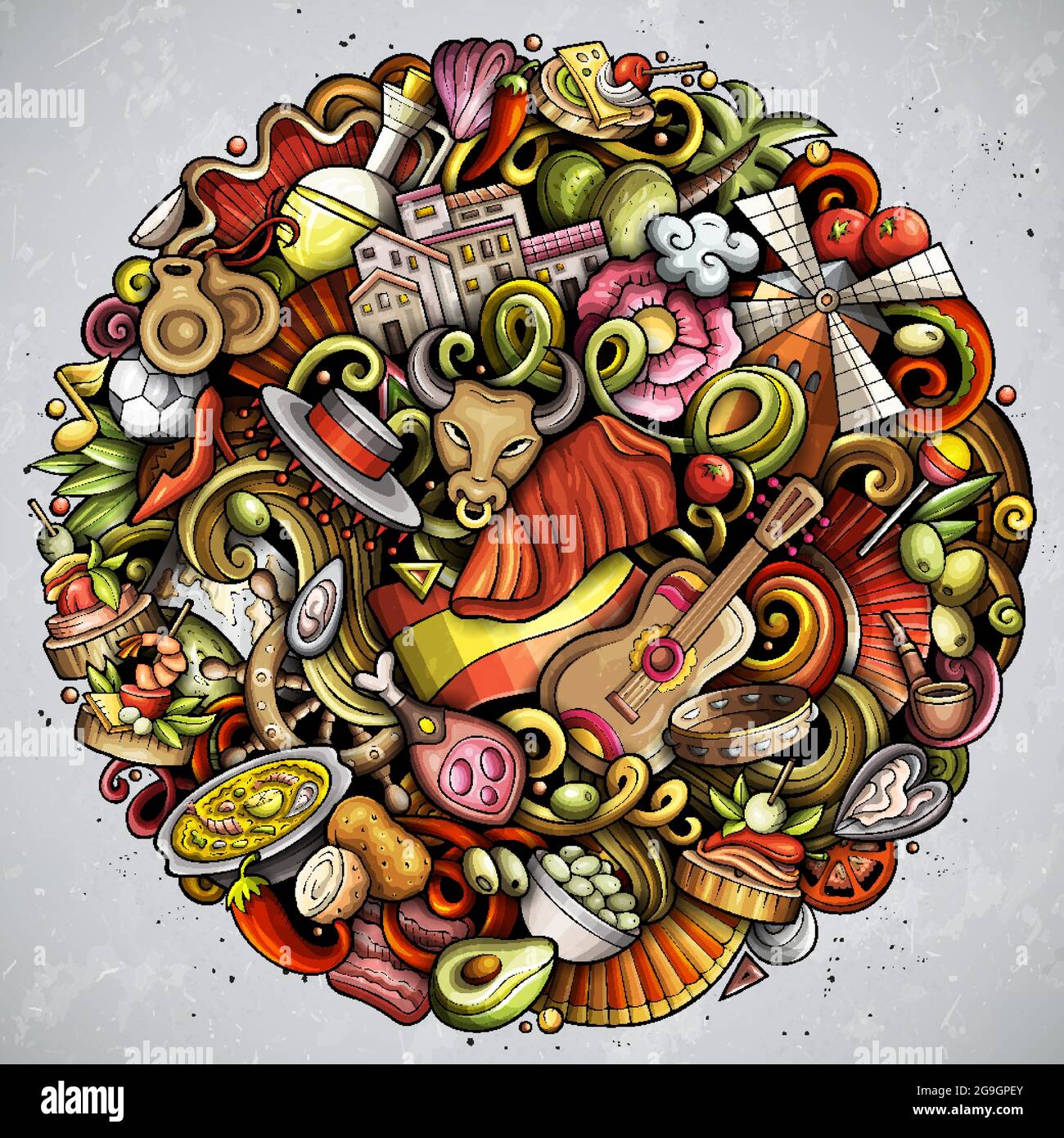 Spain cartoon vector doodles illustration Stock Vector Image & Art - Alamy