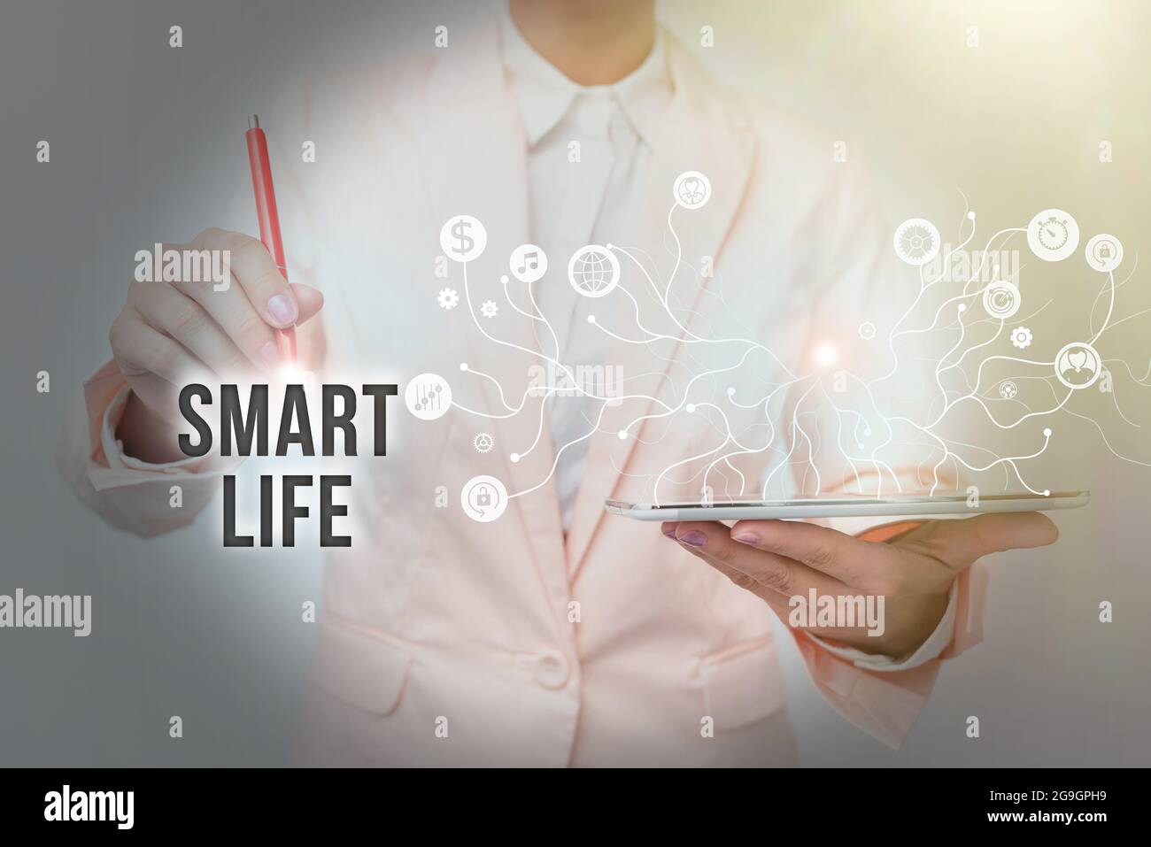 Sign displaying Smart Life. Concept meaning technology that works to ...