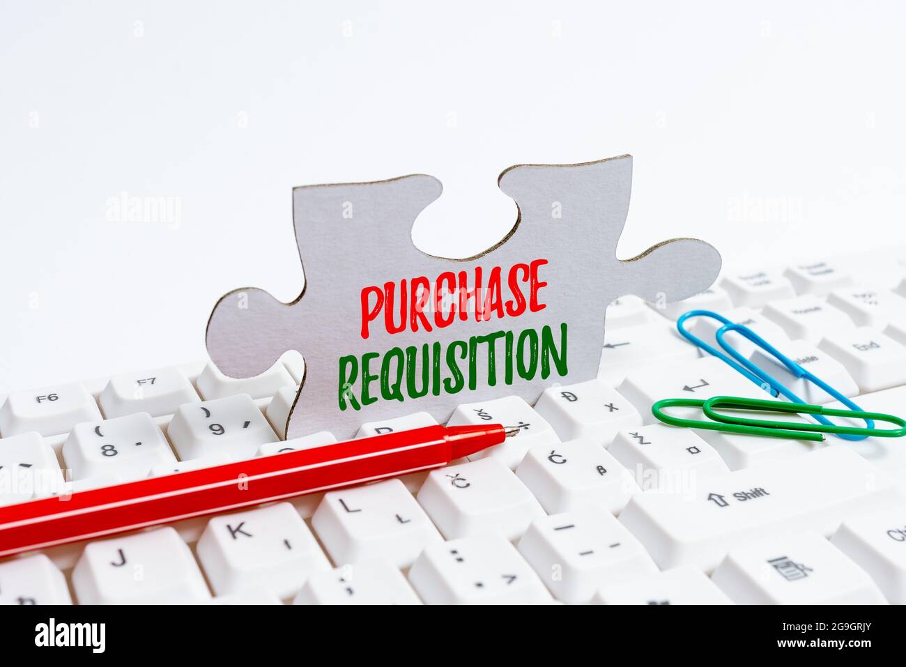 Hand writing sign Purchase Requisition. Word for document used as part ...