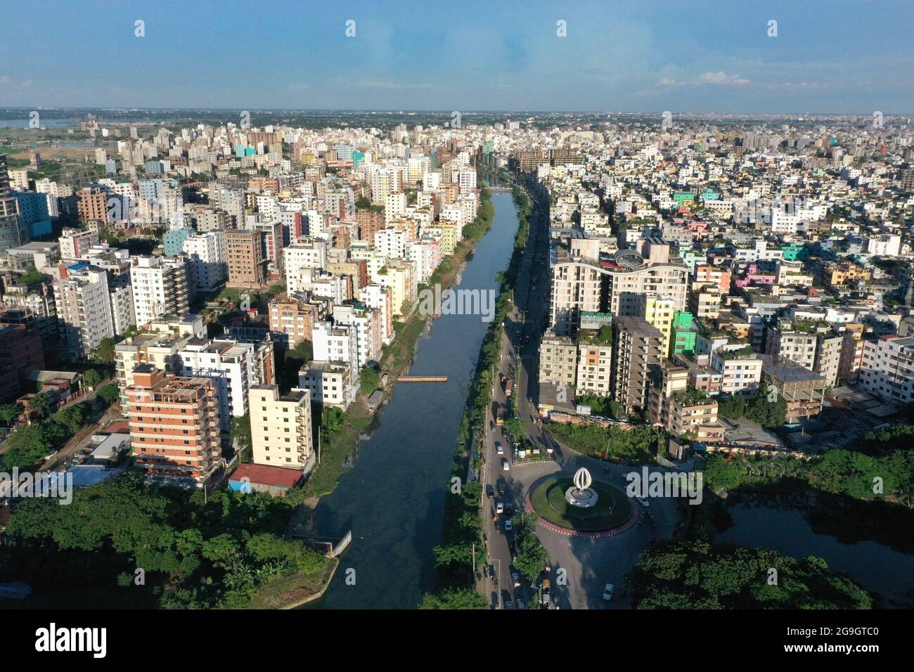 Dhaka, Bangladesh - July 22, 2021: Bird's-eye view of Dhaka city in ...