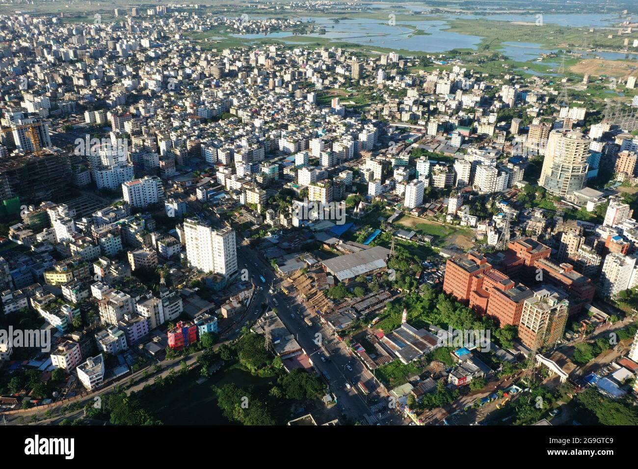 Dhaka, Bangladesh - July 22, 2021: Bird's-eye view of Dhaka city in ...