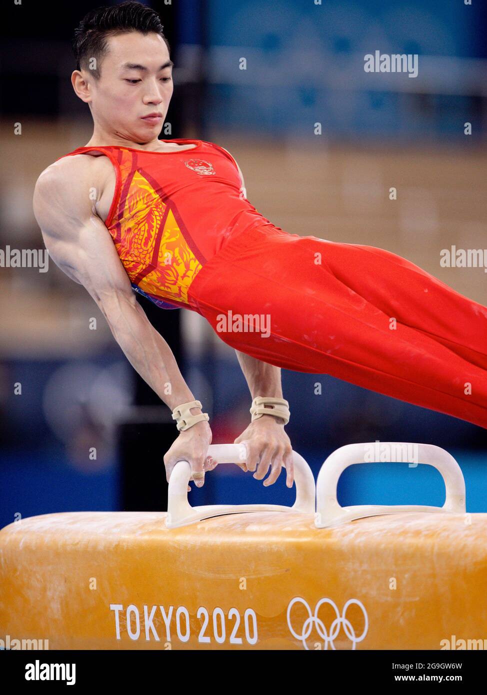 TOKYO, JAPAN - JULY 26: Zou Jingyuan of China competing on Men's Team ...