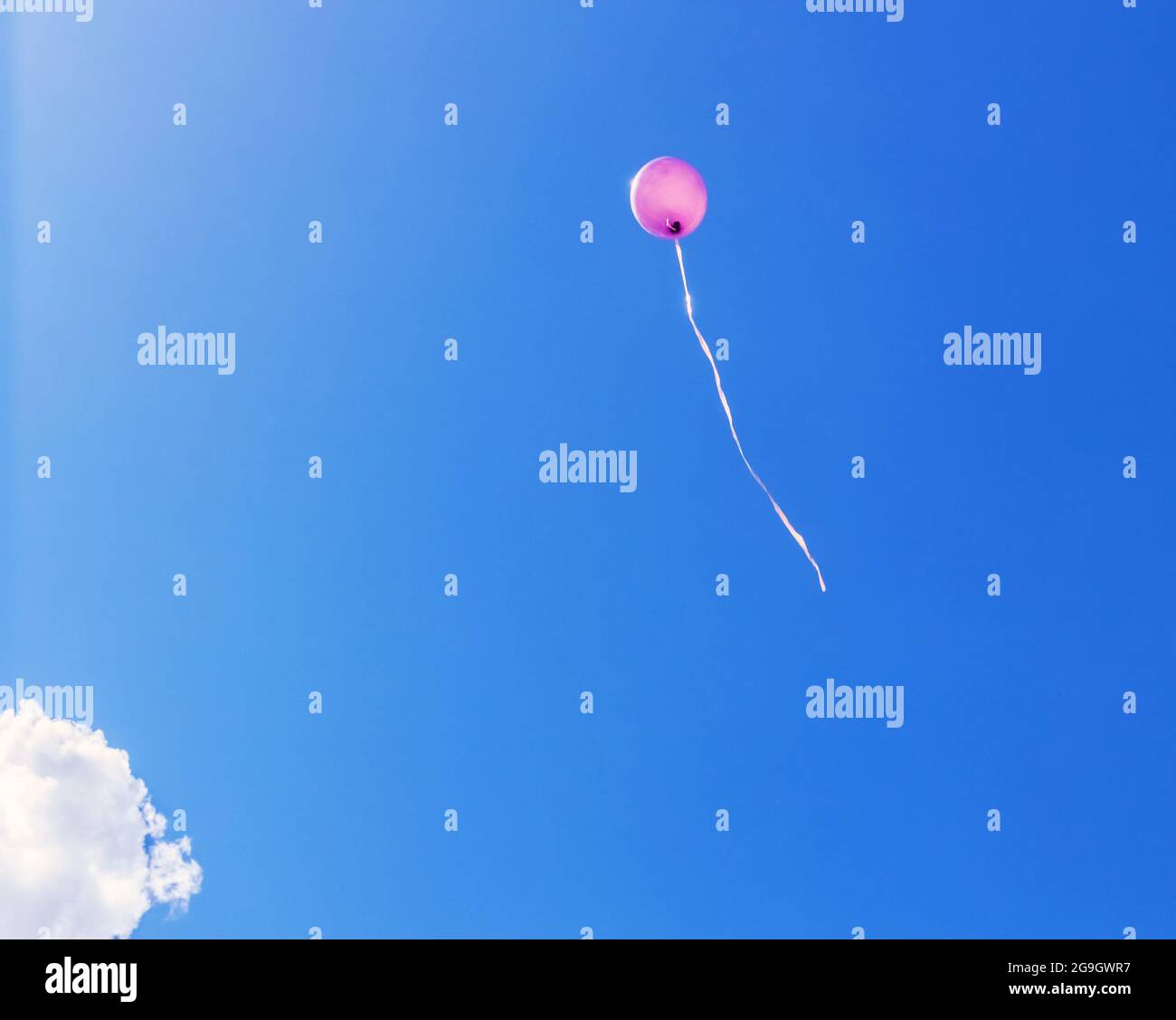 Balloon flying away pink hi-res stock photography and images - Alamy