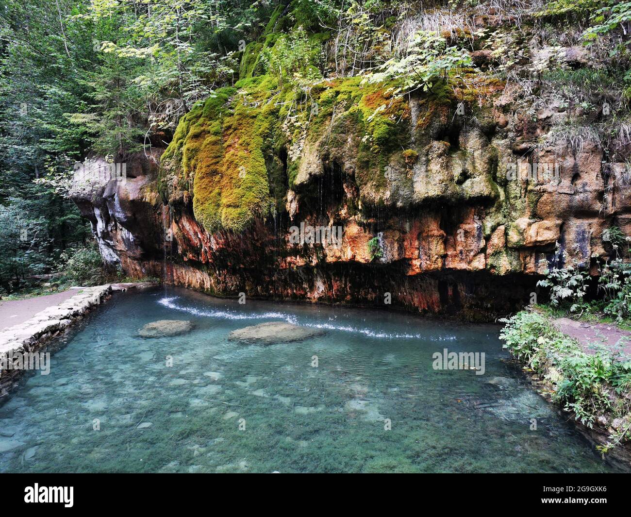 Small natural pool in the mountains, Silver Mountain, Quebec, Canada ...