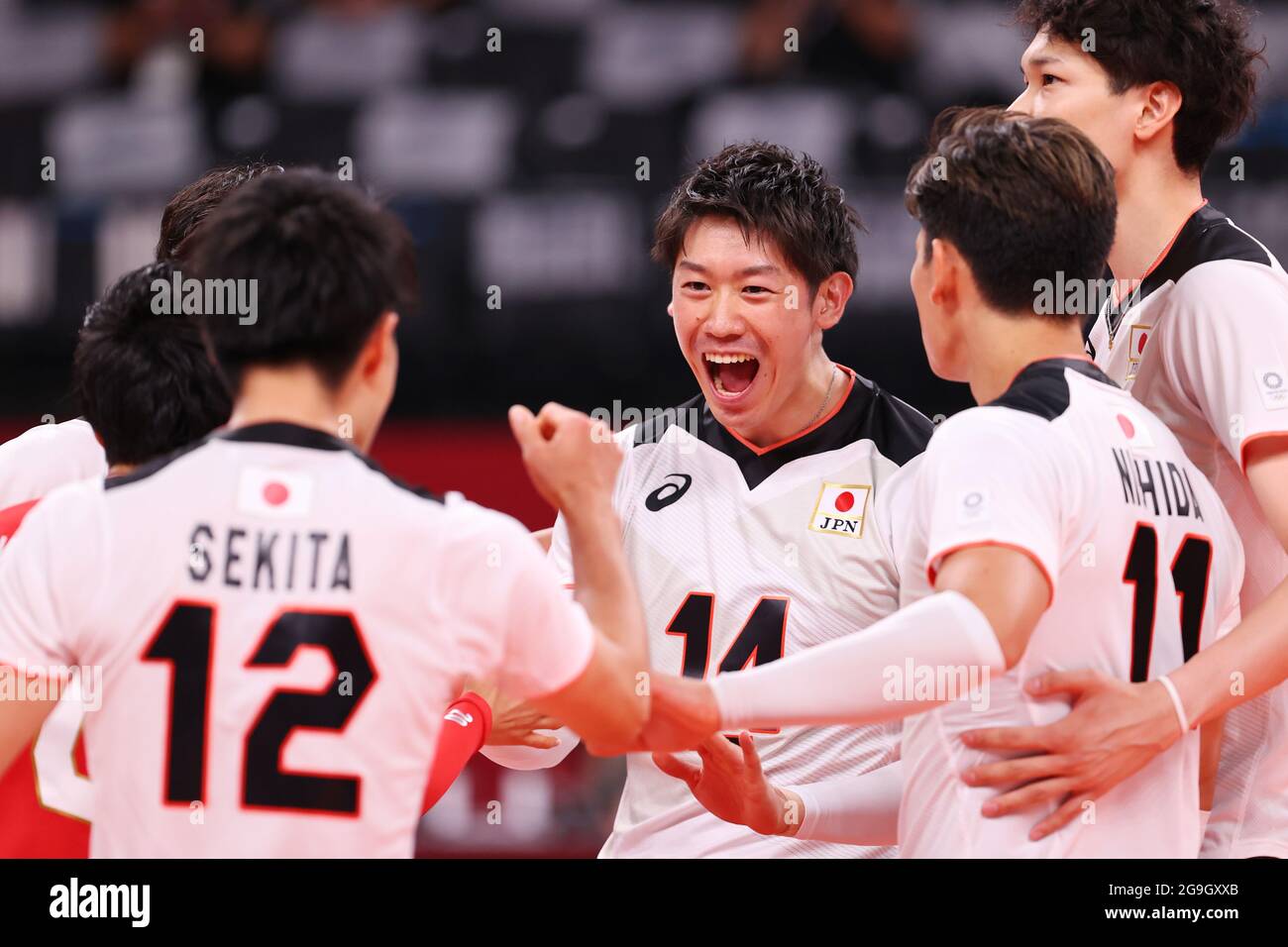 Tokyo, Japan. 26th July, 2021. Japan team group (JPN) Volleyball : Men ...