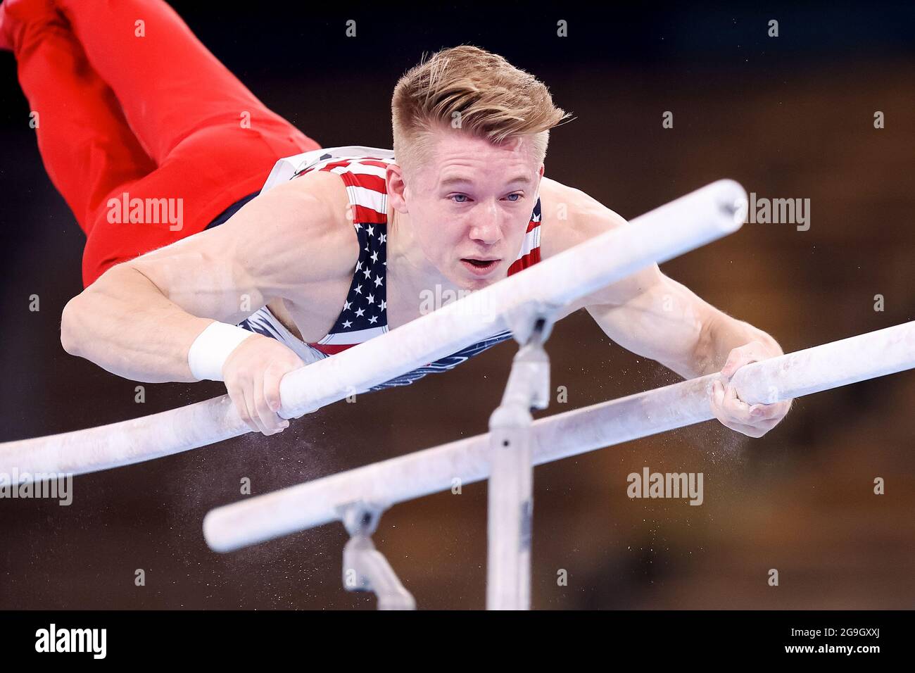 TOKYO, JAPAN - JULY 26: Shane Wiskus of USA competing on Men's Team ...