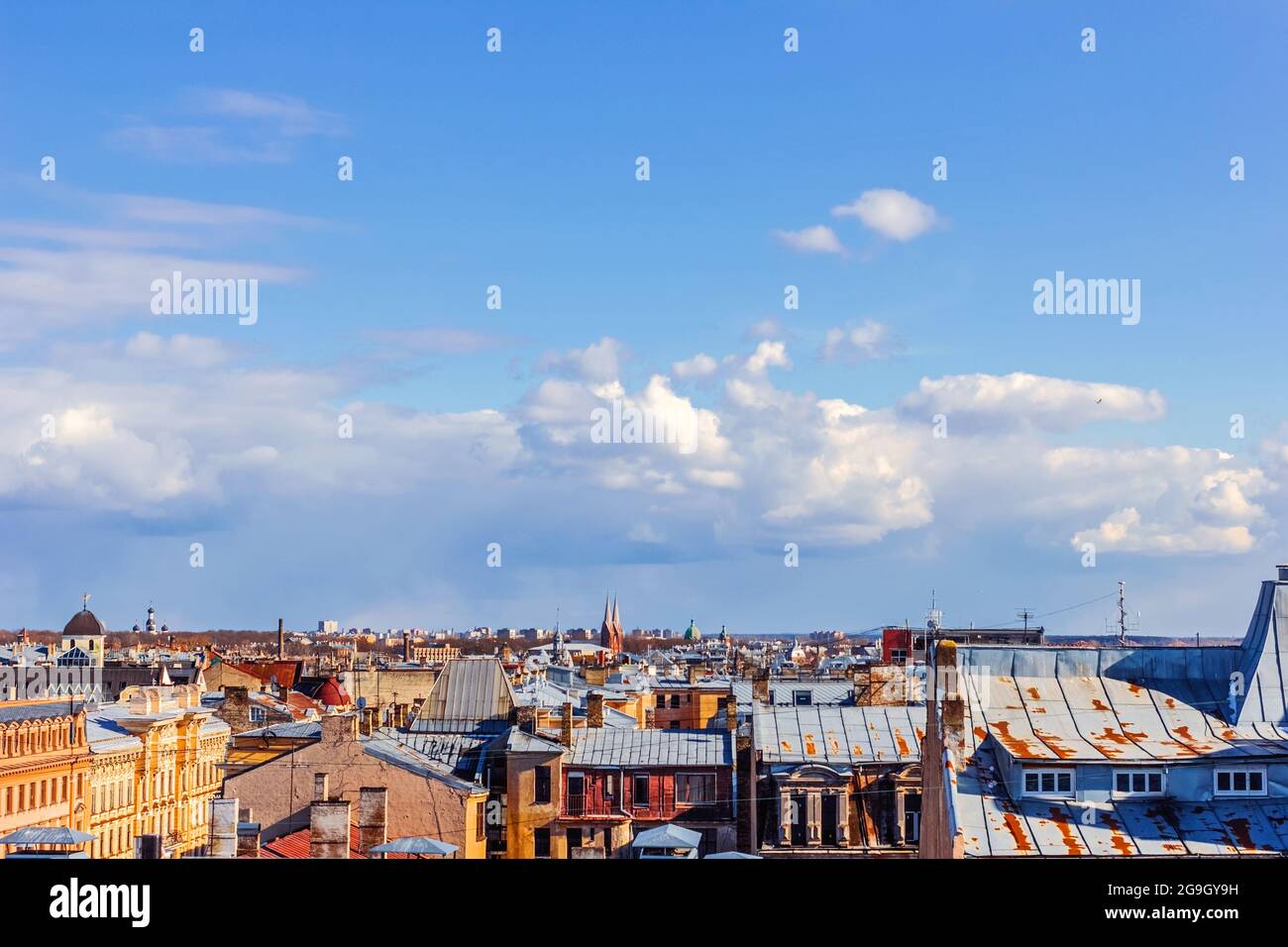 April 17, 2017 - Riga, Latvia: blue sky panorama over Riga at sunny ...