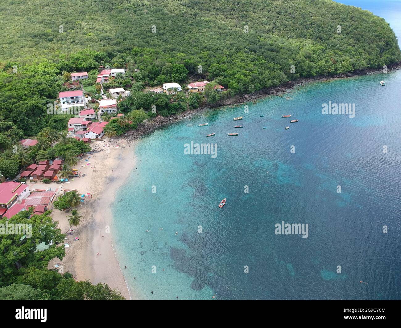 Aerial view of a resort town on the lakeside in Luxembourg Stock Photo ...