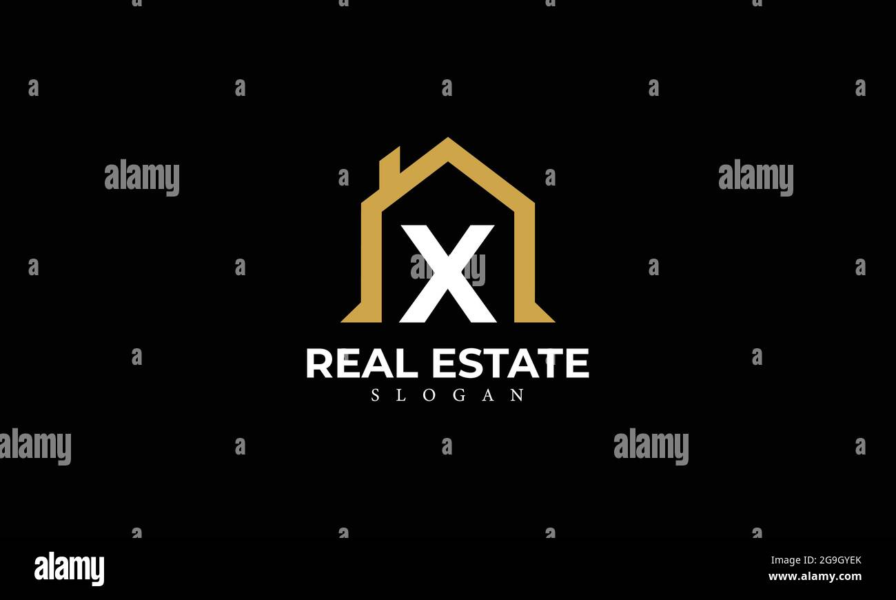 Alphabet X Real Estate Monogram Vector Logo Design, Letter X House Icon ...