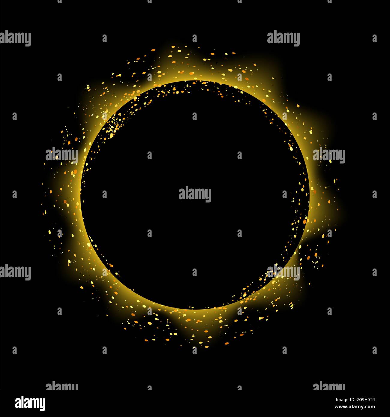 Total Solar Eclipse on Black Background. Abstract Light Effect. Space ...