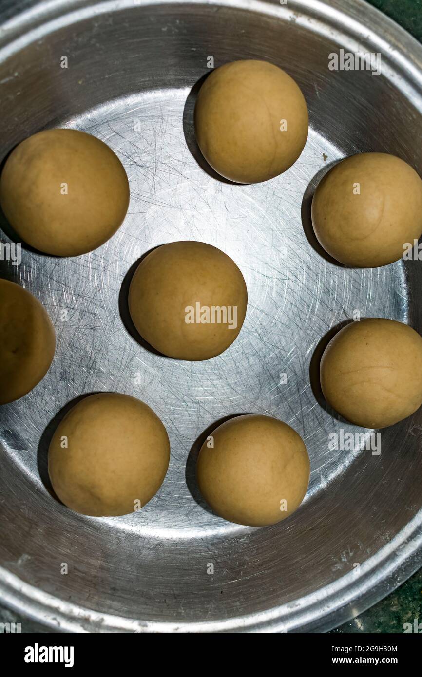 Roti ball after made fluffy ata made at home kitchen looking awesome ...