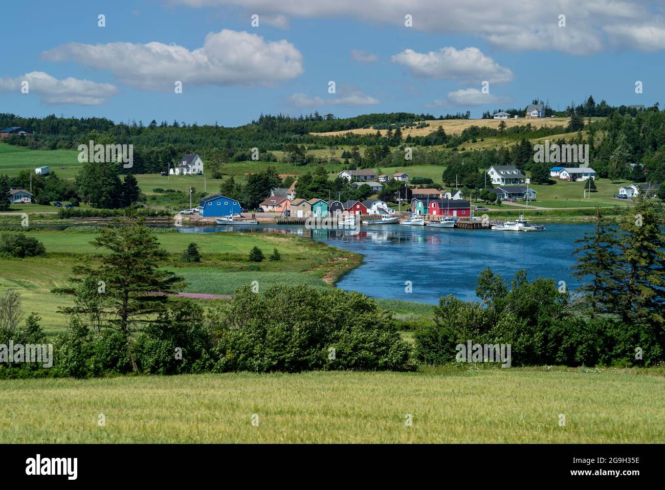 View of the fishing village French River, Prince Edward Island, Canada ...
