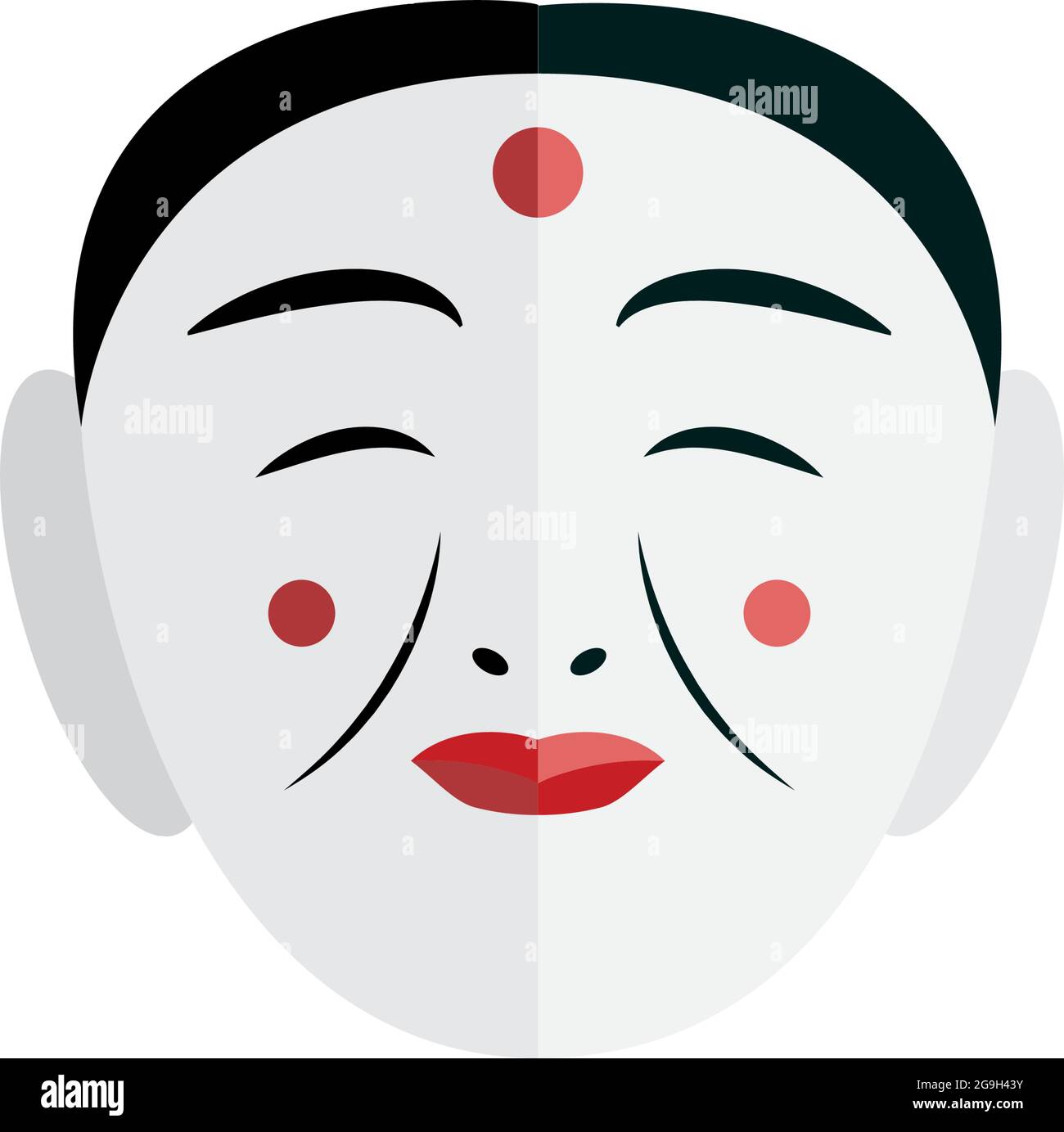 south korean woman face on white background Stock Vector Image & Art ...