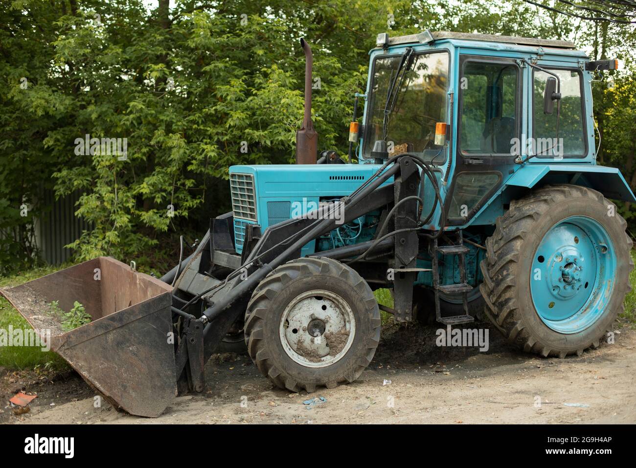 Old tractor. Agricultural machinery. Industrial heavy equipment Stock ...