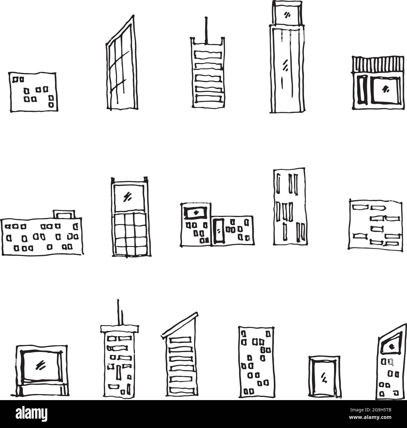 Set of Various type of Building. Drawing for Icon, Infographic design ...