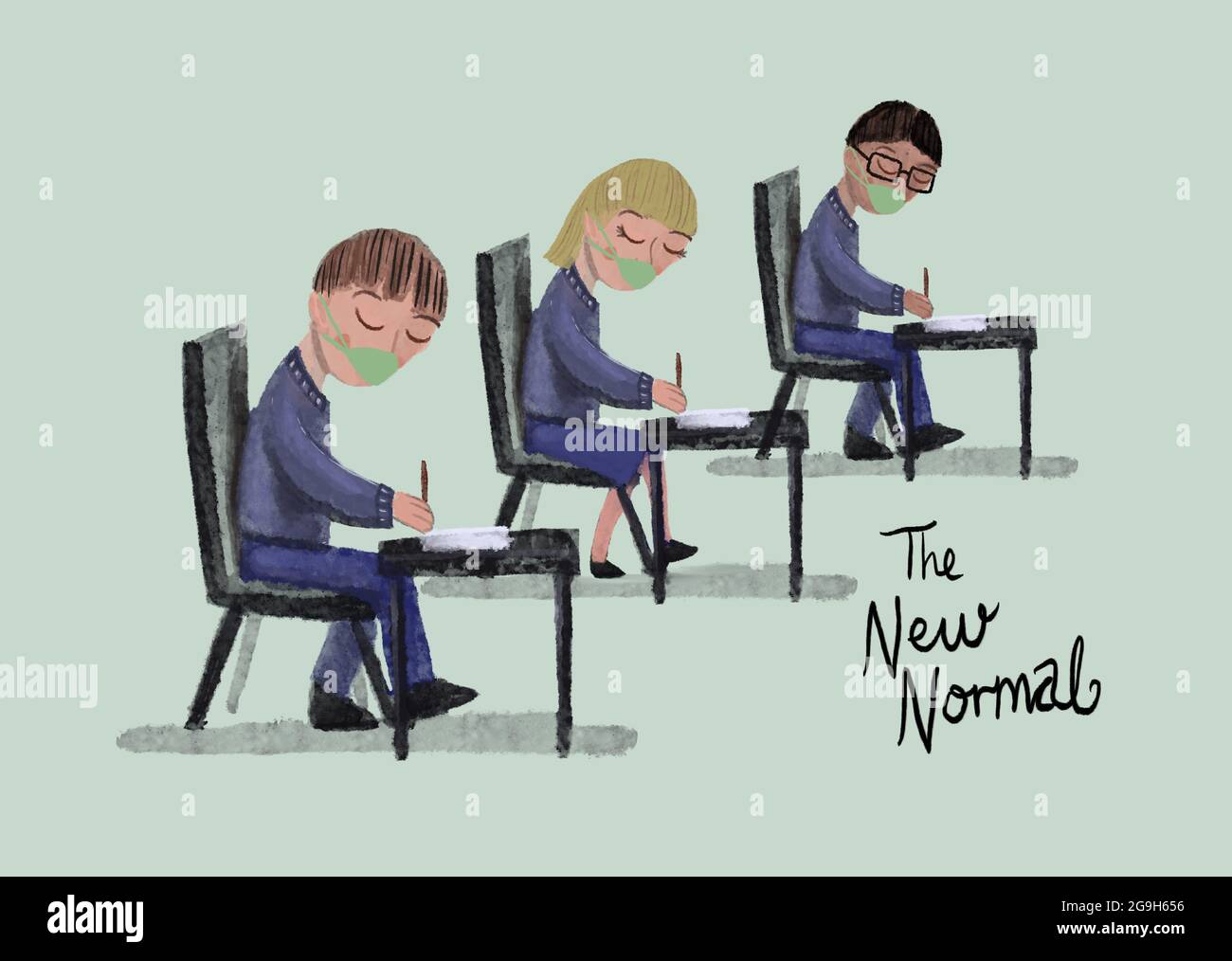 The new normal illustration art Stock Photo - Alamy
