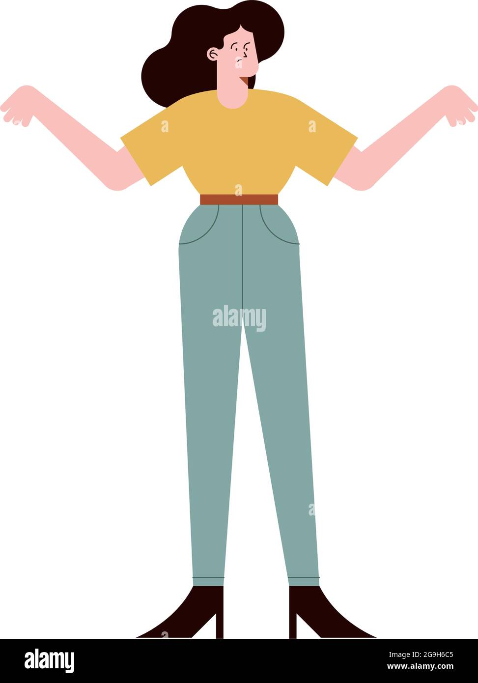 woman young standing comic character Stock Vector Image & Art - Alamy