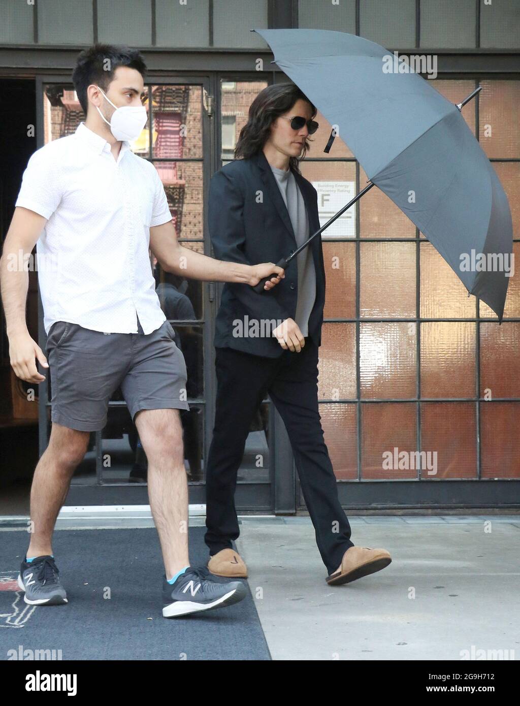 New York - NY - 20210607-Jared Leto Shielded From the sun on his way to ...