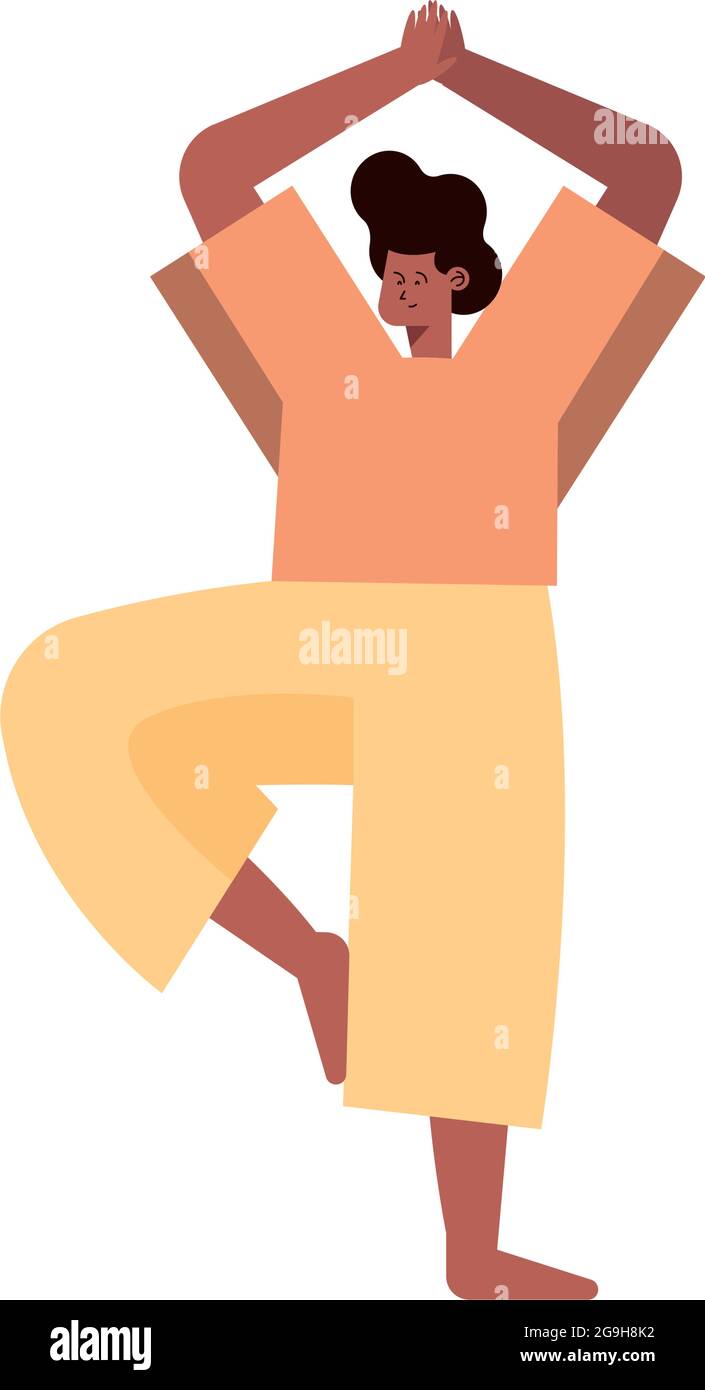 Man doing yoga on white background Stock Vector Image & Art - Alamy