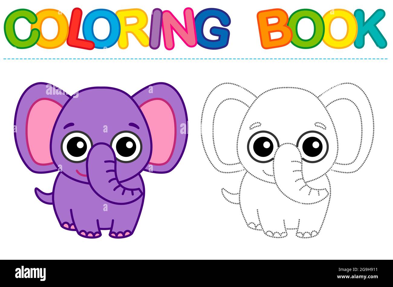 Cute Elephant Face Coloring Pages