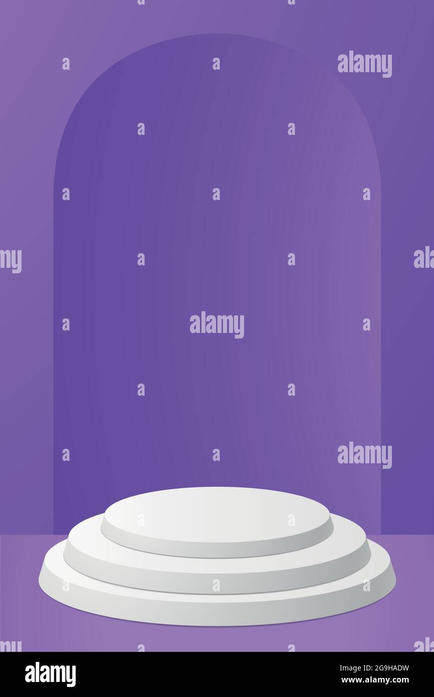 Award platform Vector illustration in minimal style White oval podium ...