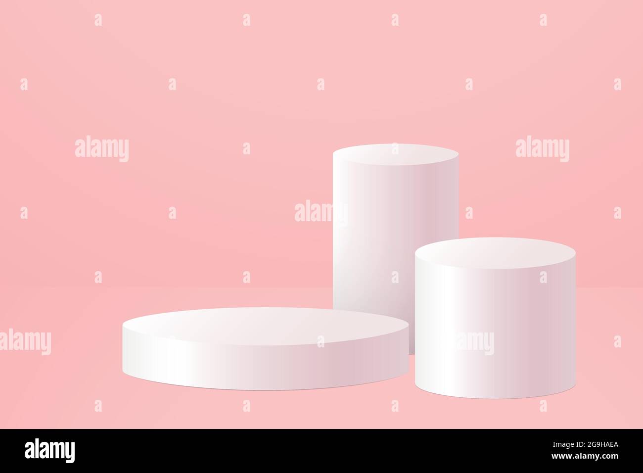 Round platform Vector illustration with copy space White blank product ...