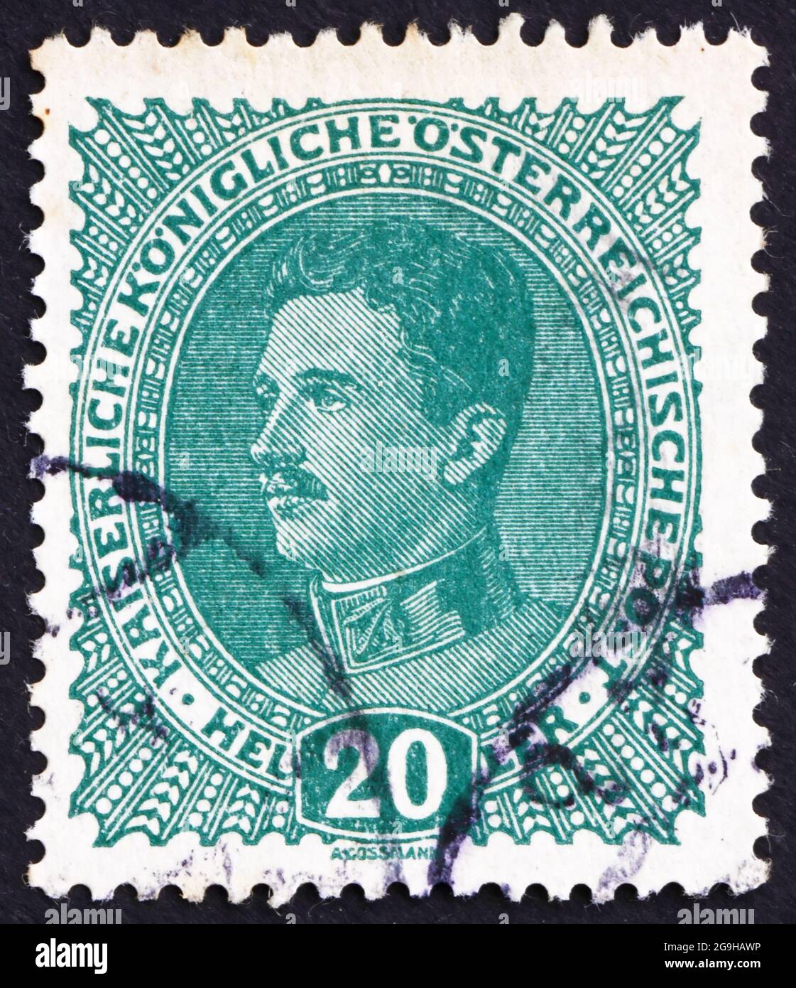 AUSTRIA - CIRCA 1918: a stamp printed in the Austria shows Karl I ...