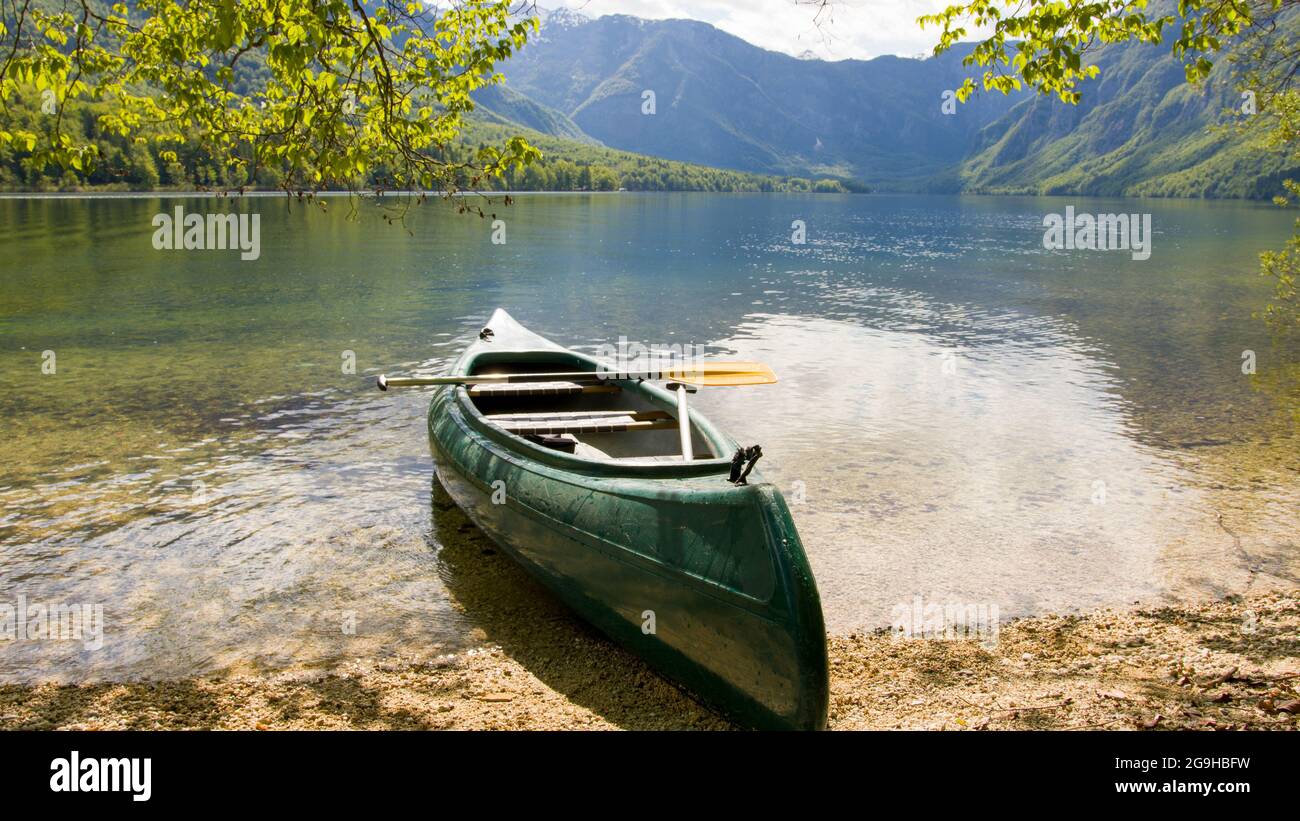 Kayak on a lake in nature at summer Stock Photo - Alamy