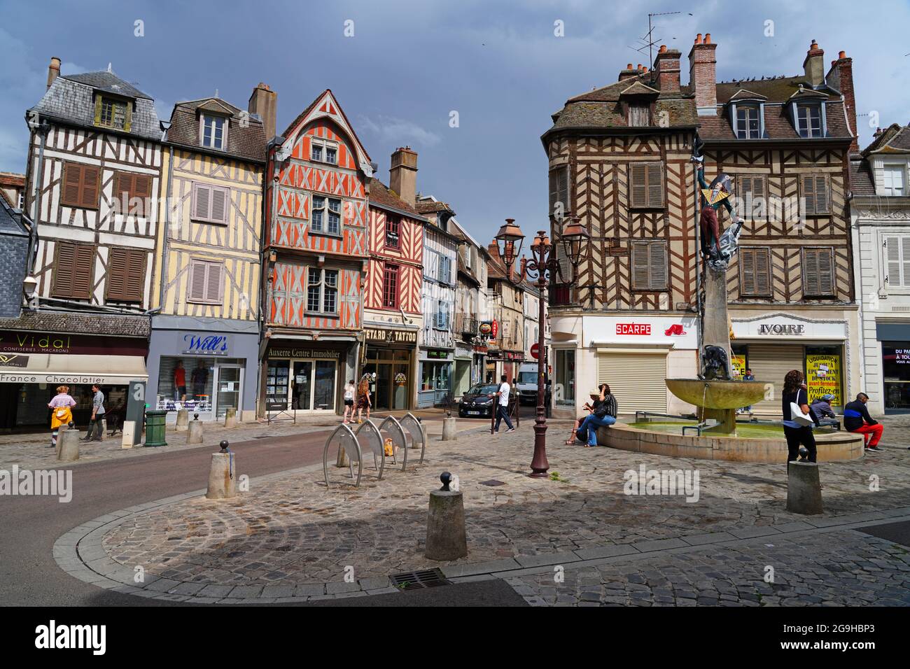 AUXERRE, FRANCE -28 JUN 2021- View of the landmark Cadet Rousselle ...
