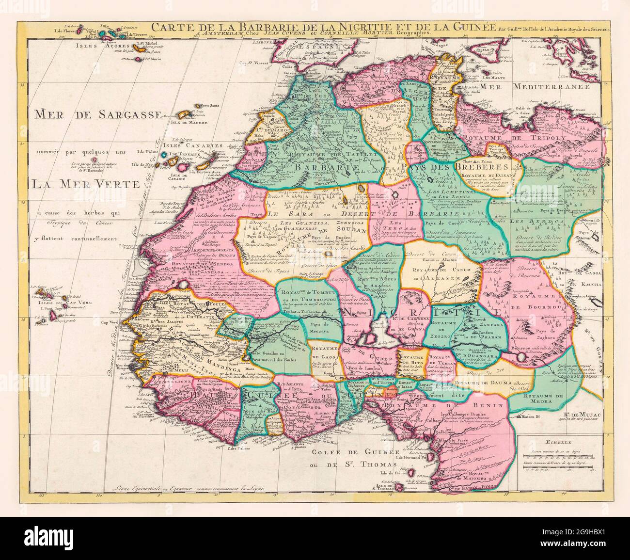 Carte de la Barbarie de la Nigritie et de la Guinée. Map of the Barbary ...
