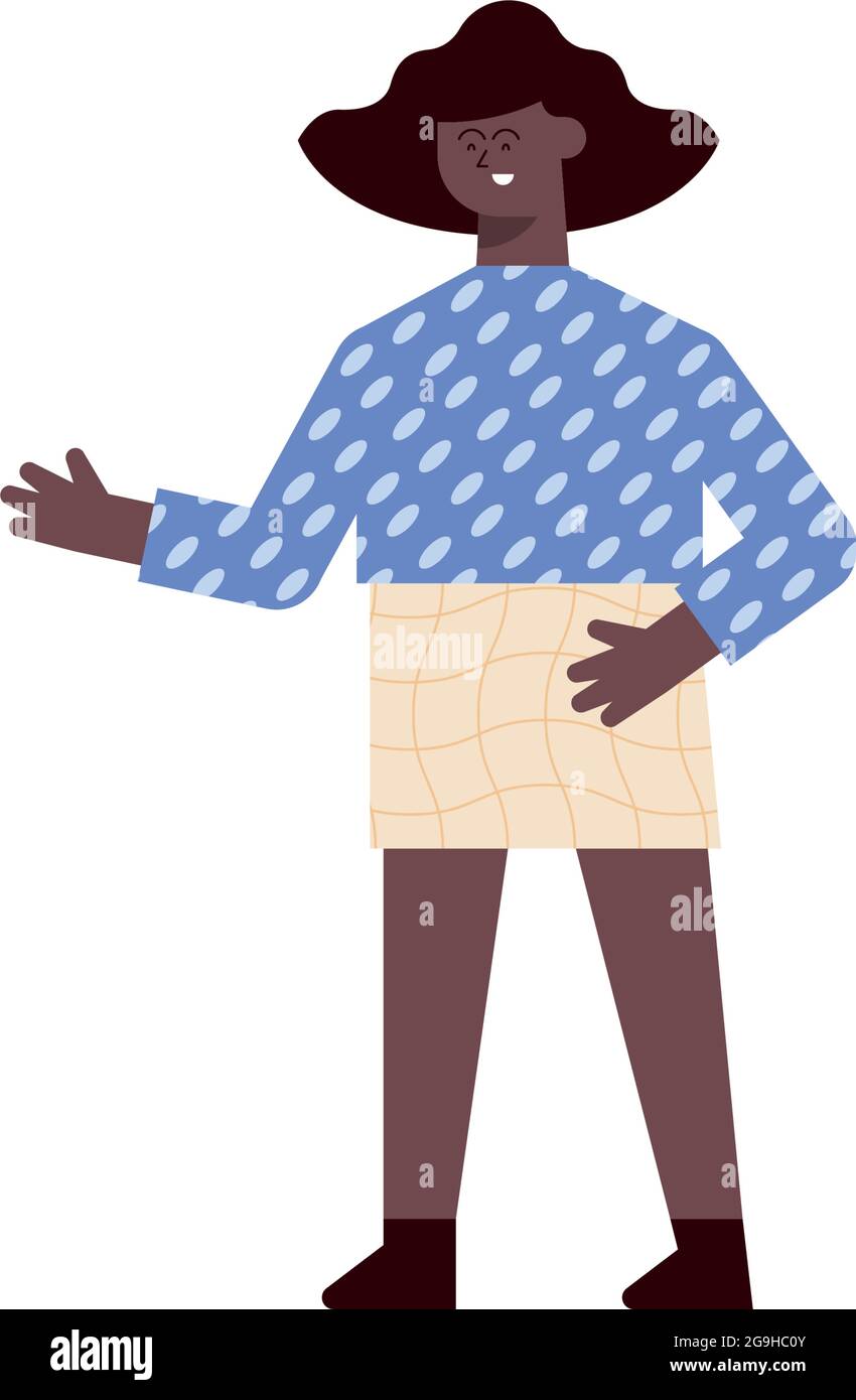 afro girl kid cartoon on white background Stock Vector Image & Art - Alamy