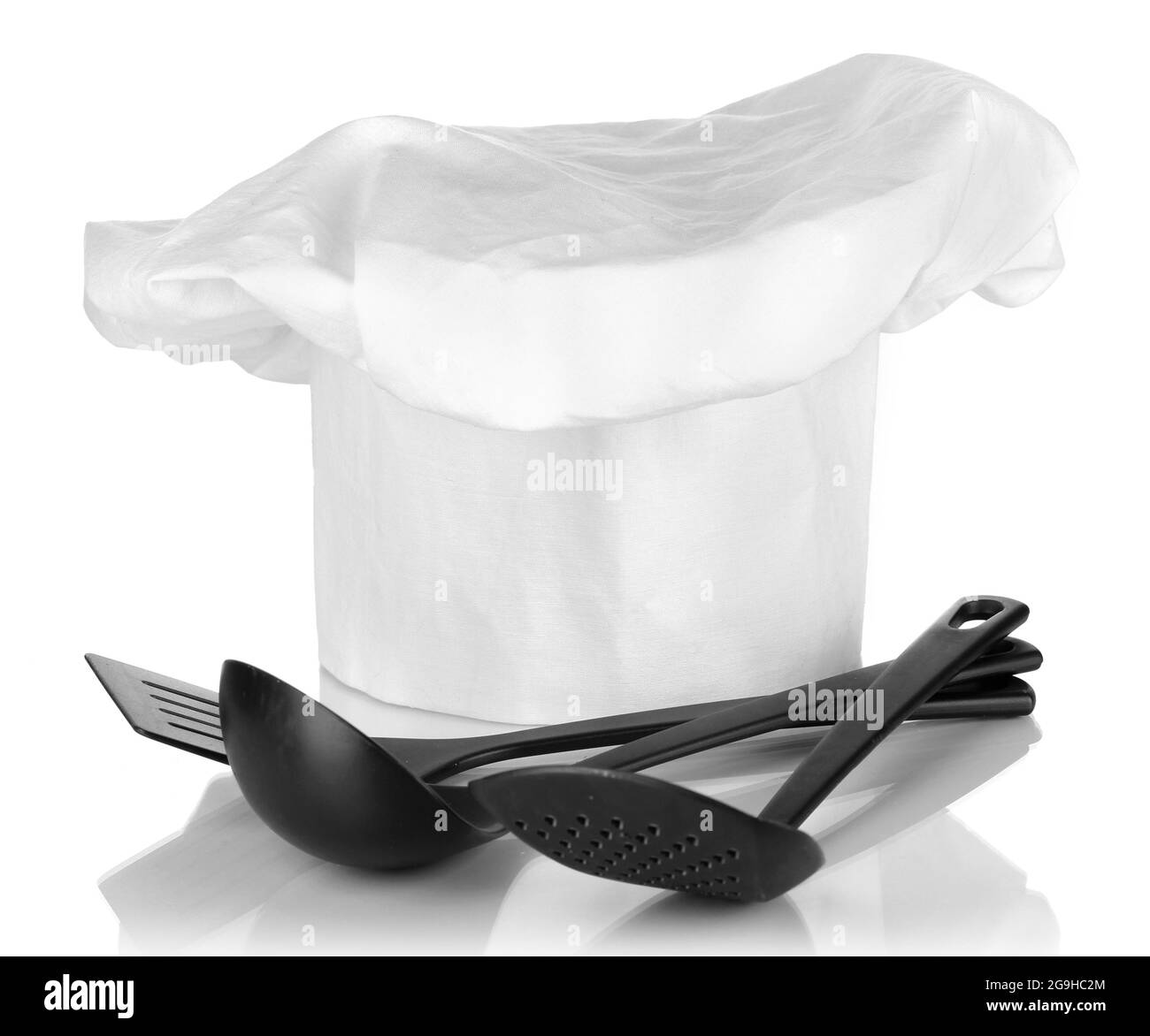 Chef's hat with spoons isolated on white Stock Photo - Alamy