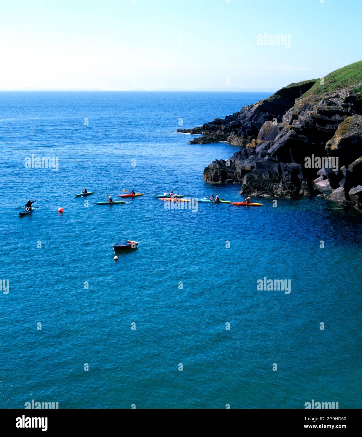 Kayakers, Porthclais, St Davids, Pembrokeshire, West Wales Stock Photo ...