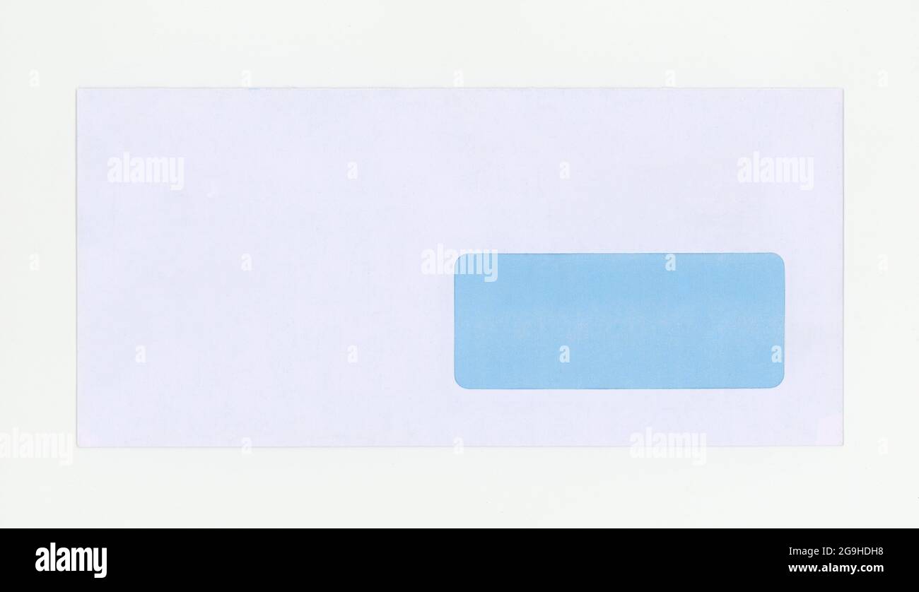 blank paper letter envelope for mail postage with blue label Stock ...